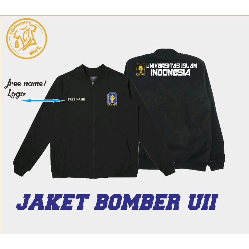 Jual Jaket UII Bomber / Universitas Islam Indonesia Jacket Black Navy ...