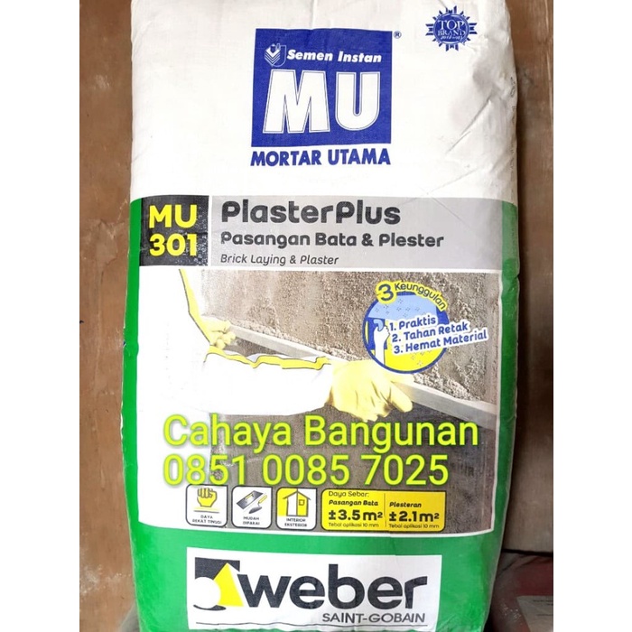 Jual *cod* MU 301 Mortar Utama Semen Instan Pasangan Bata Plester ...