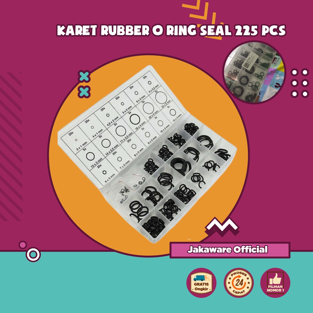 Jual KARET RUBBER O RING SEAL 225 PCS DRAG DRAT KERAN KRAN AIR MESIN POMPA ANTI BOCOR ORING SEL ...