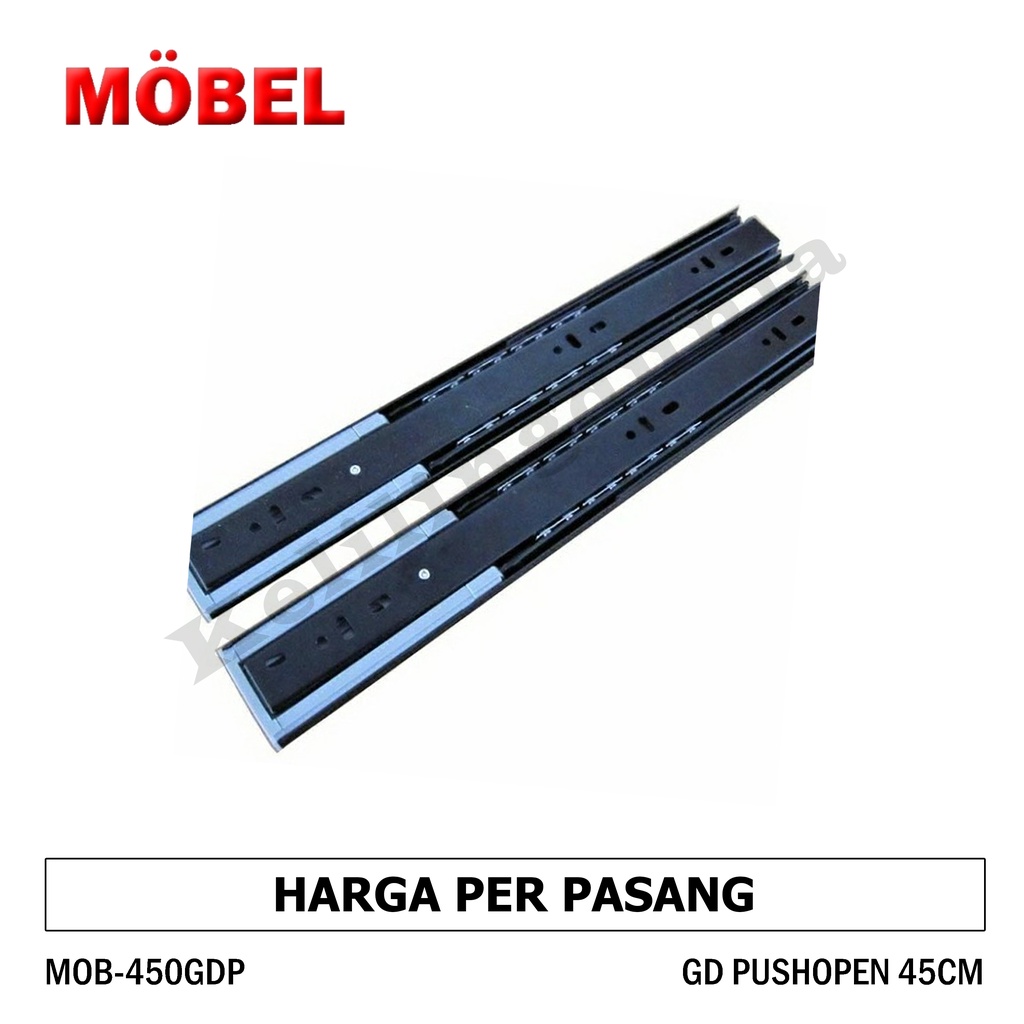 Jual Rel Laci Double Track Push to Open Tekan Keluar Hitam Tebal MOBEL ...