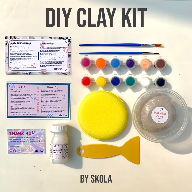 Jual DIY Pottery Kit | DIY Clay Kit Fullset | Handmade Handbuilt Clay ...