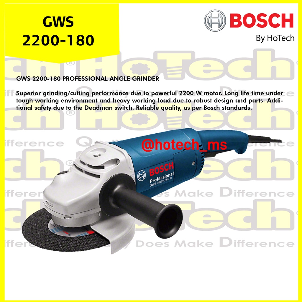 Jual BOSCH GWS 2200-180 | Large Angle Grinder 7" | MESIN GERINDA 7 ...