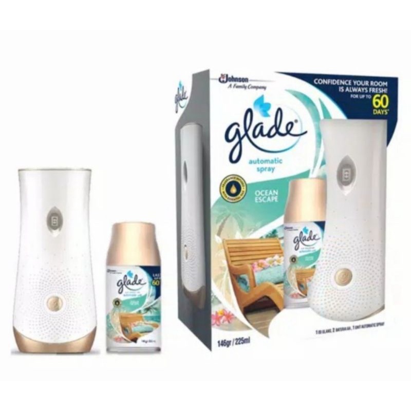 Jual Glade Automatic Spray Ocean Escape alat + Refill 146 gr / 225 | Shopee Indonesia