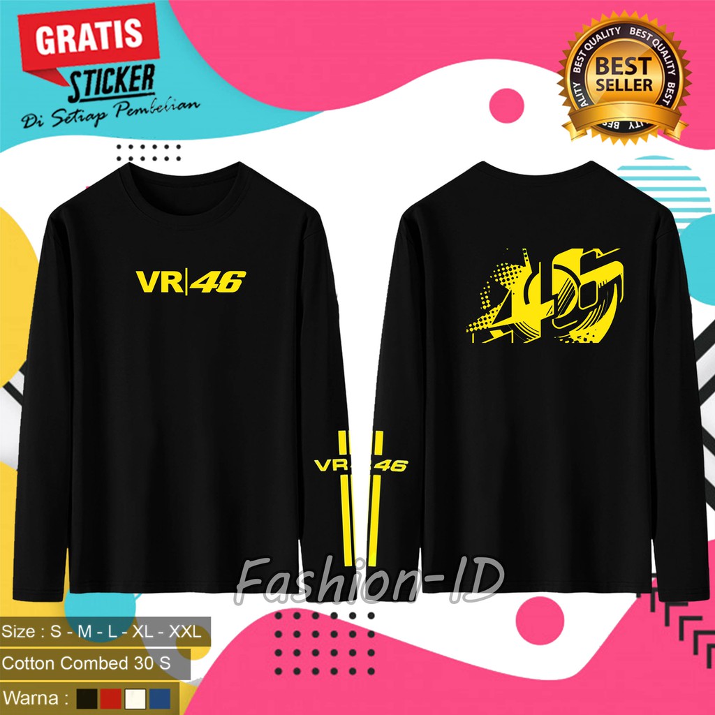 Jual Baju Kaos Lengan Panjang VR 46 VALENTINO ROSSI MOTOGP Keren Pria ... Jual Baju Kaos Lengan Panjang VR 46 VALENTINO ROSSI MOTOGP Keren Pria ...