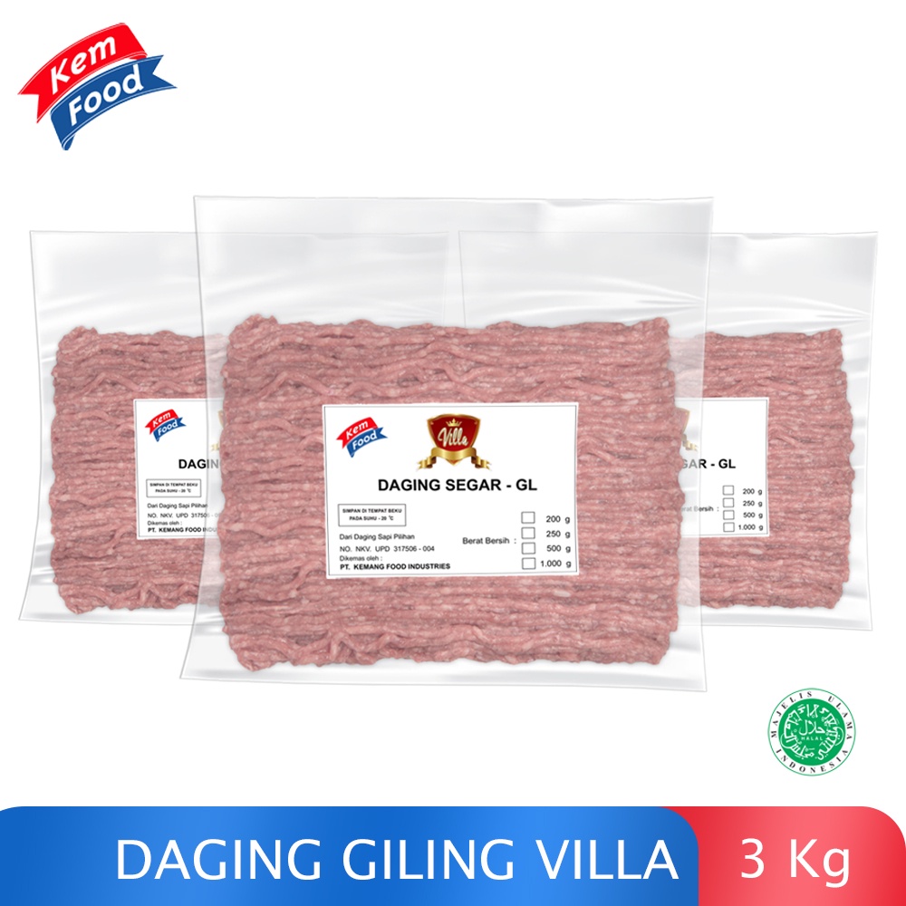 Jual Villa Paket 3 Pack Daging Sapi Giling 85% - 1kg | Shopee Indonesia