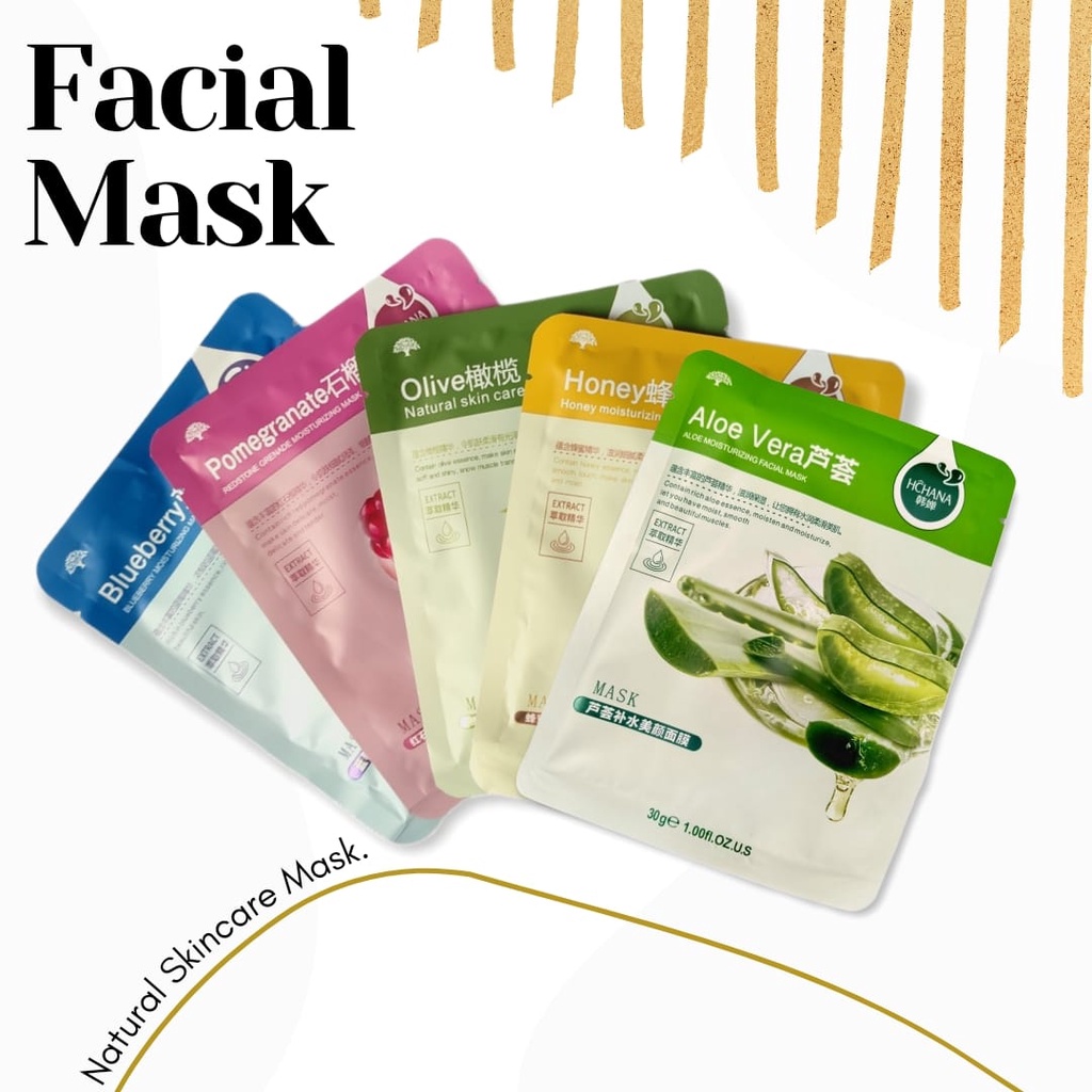 Jual Skincare sheet mask masker kertas wajah blueberry aloe pome olive ...