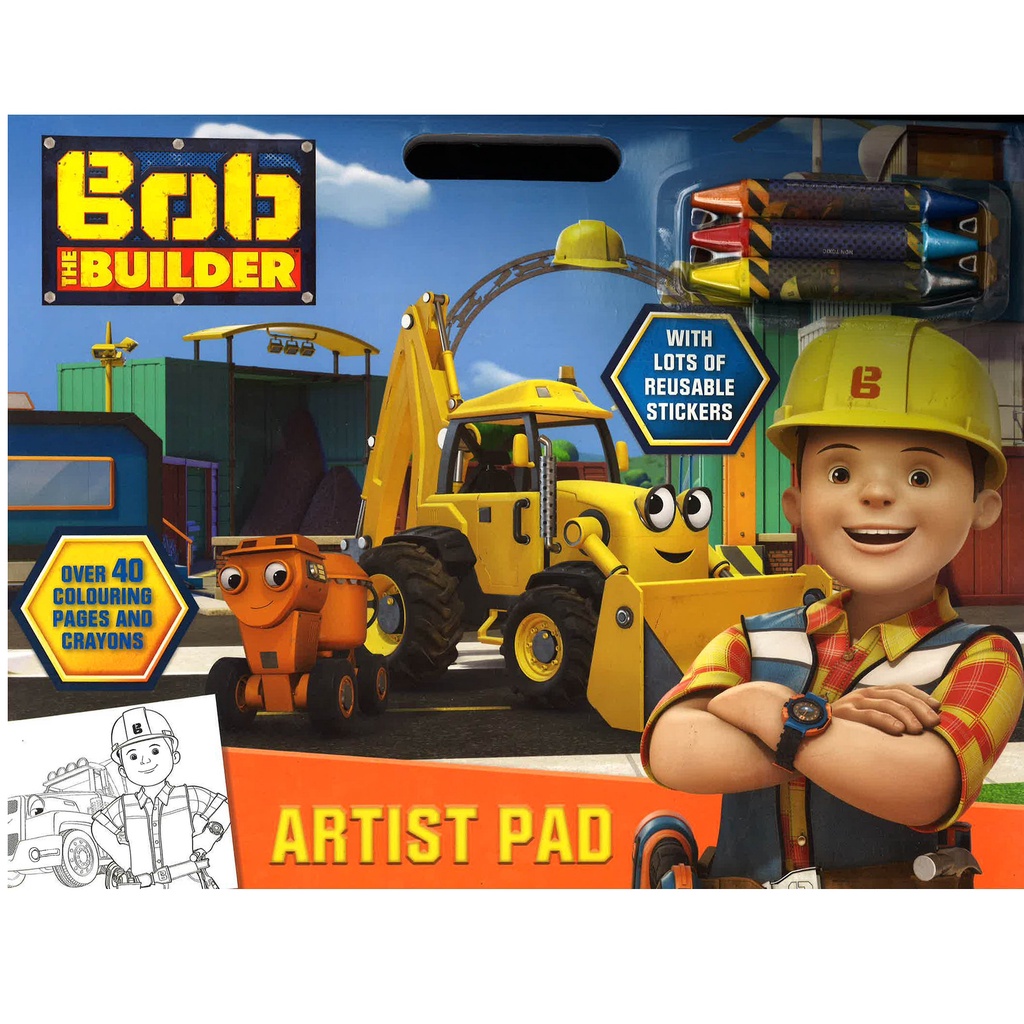 Jual Bob The Builder Big Artist Pad Activity Coloring Book Sticker and ...