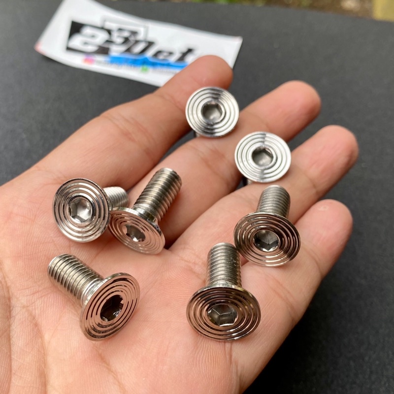 Jual Baut L disc piringan full stainless stenlis model slim / tipis / ceper | Shopee Indonesia