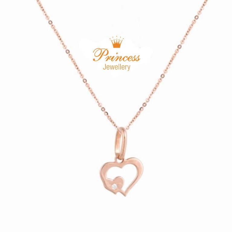 Jual Liontin Love Berlian PPD + Kalung Emas CH Princess Jewellery ...