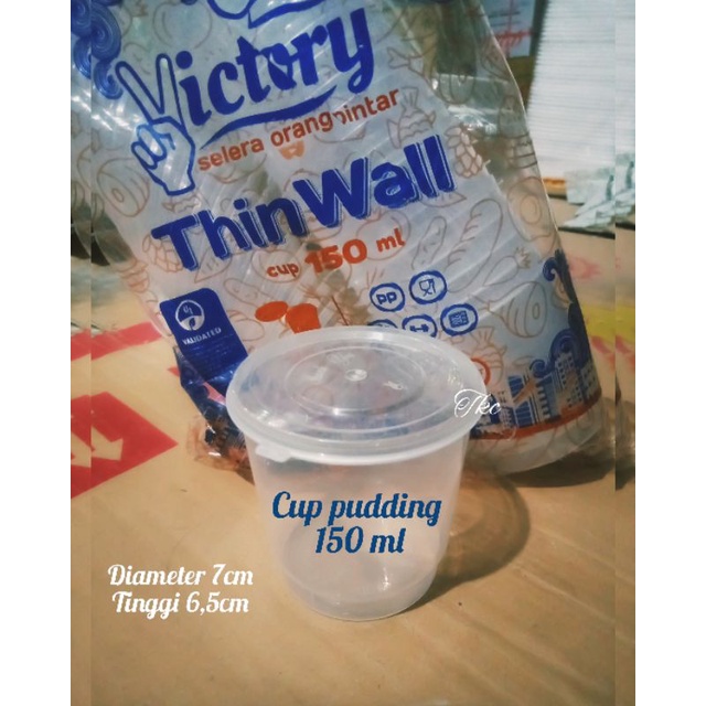 Jual (25pcs) CUP gelas plastik 150 ml/cup puding (merek SMS) | Shopee ...