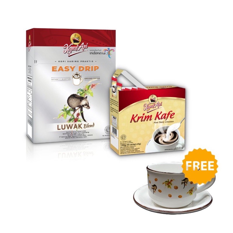 Jual Paket Kapal api easy drip Luwak blend! FREE CUP SAUCER KAPAL API ...