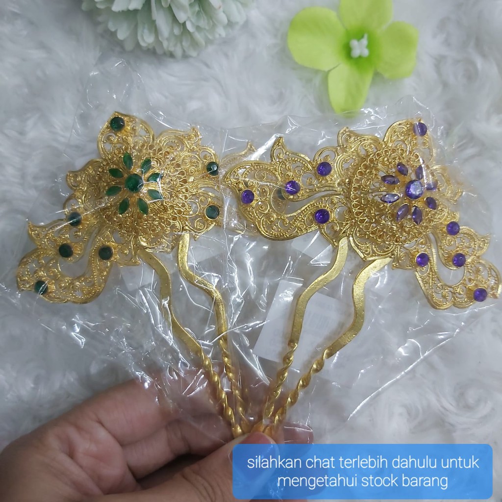 Jual TUSUK KONDE BALI GOLD CUCUK ALPAKA RAMBUT PERHIASAN | Shopee Indonesia