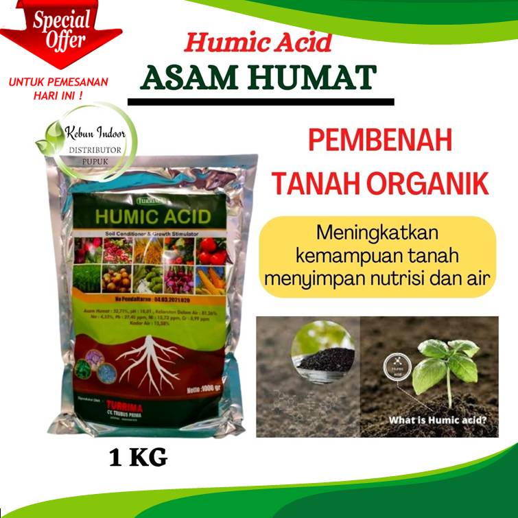 Jual Humic Acid Asam Humat 1000 gr, Asam Humat Pembenah Penyubur Tanah Alami, Humic Acid Premium ...