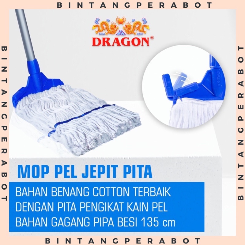 Jual Dragon-Mop Pel Jepit / Pel Lantai Dragon / Kain pel lantai / Pelan ...