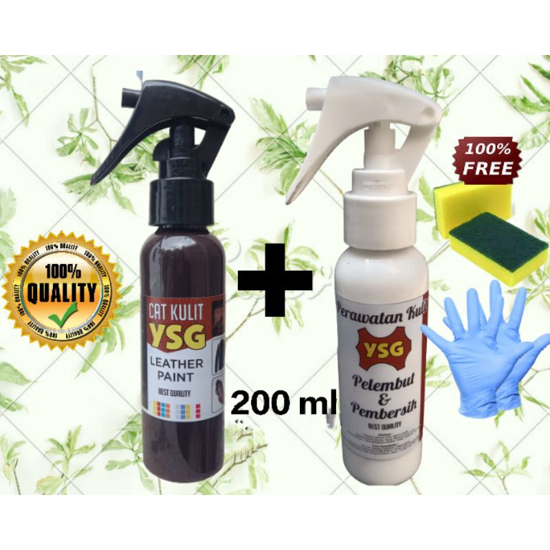 Jual paket murah 2 botol cat kulit coklat tua 100 ml+perawatan kulit ...