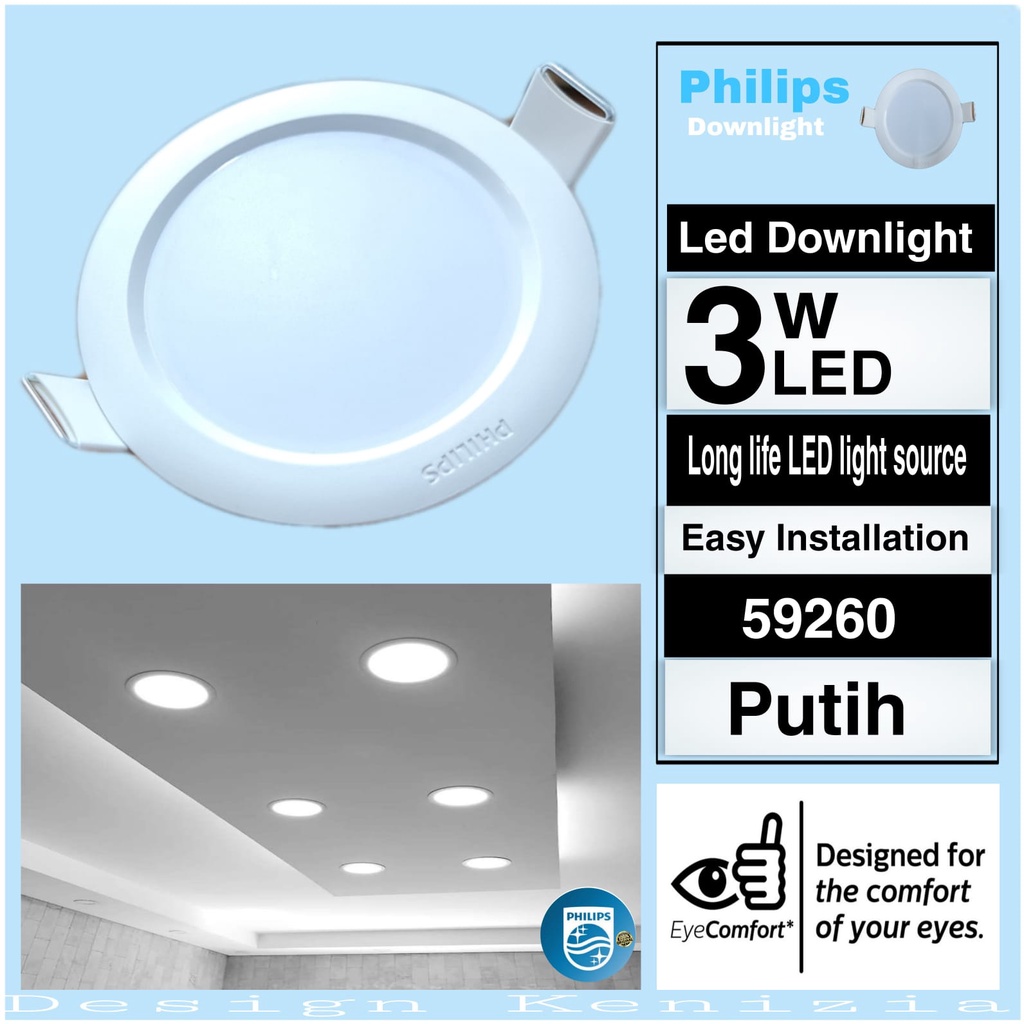 Jual Philips Eridani Downlight LED 3 Watt ~ Putih / Downlight LED ...