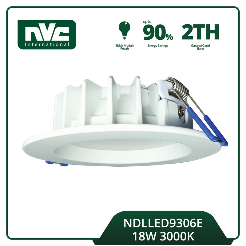 Jual Lampu NVC Downlight LED NDLLED9306E 18W Series (3000K/4000K/6500K ...