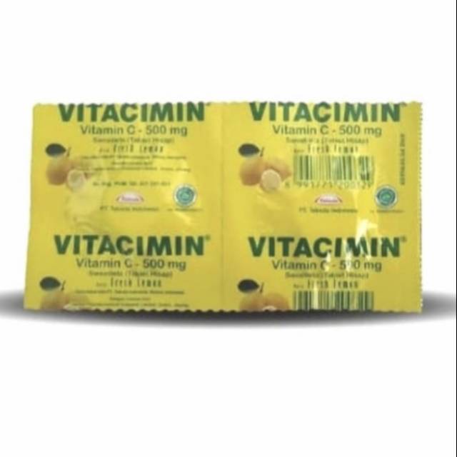Jual Vitacimin vitamin C 500mg (kemasan per strip isi 2 tablet hisap ...