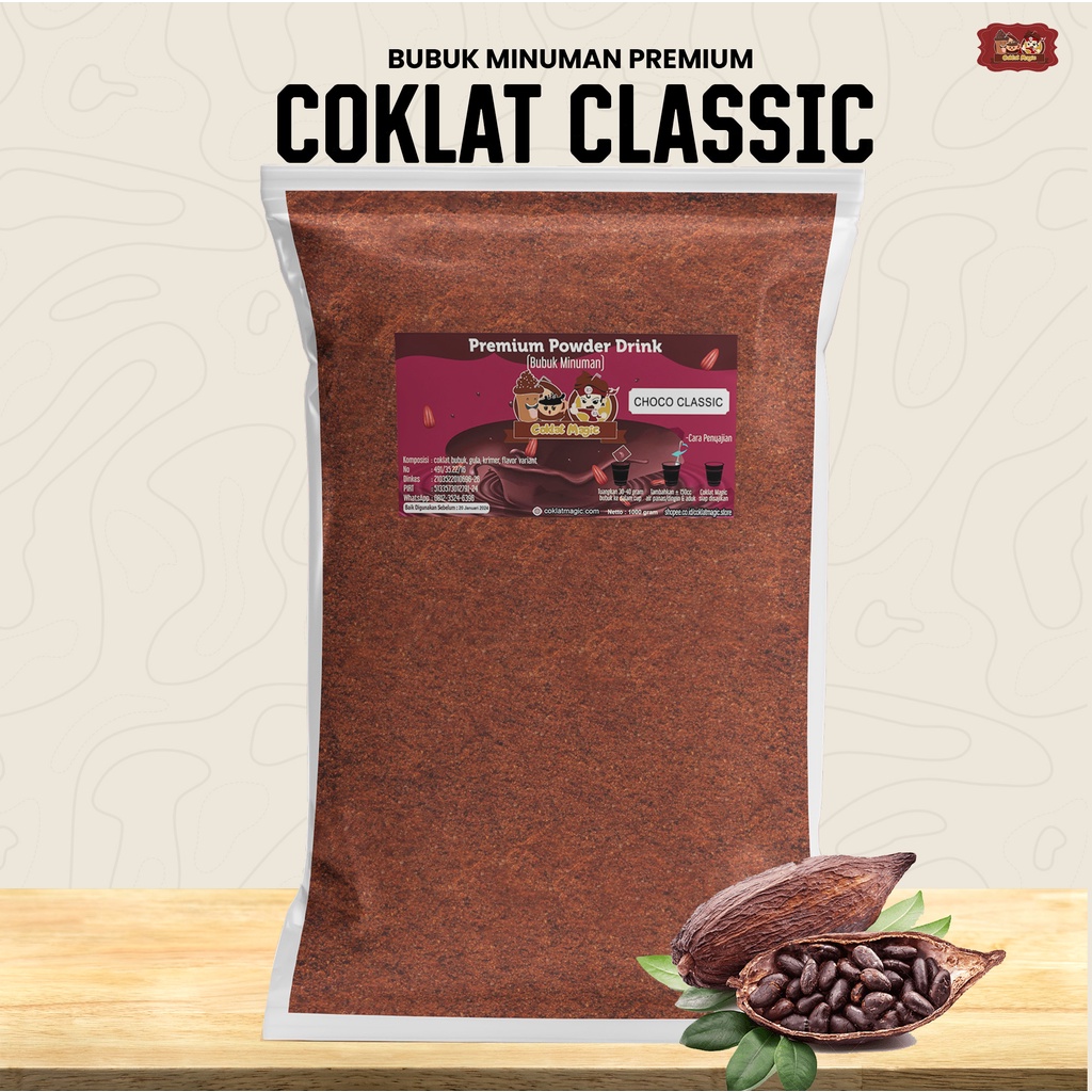 Jual BUBUK MINUMAN PREMIUM 1Kg RASA COKLAT KLASIK / SERBUK MINUMAN ...