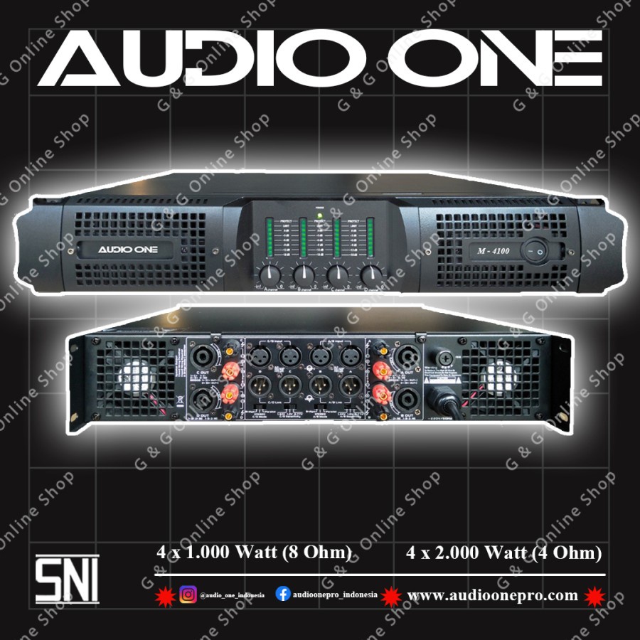 Jual AUDIO ONE Power Amplifier Sound System 4 Channel, 4000 Watt ...