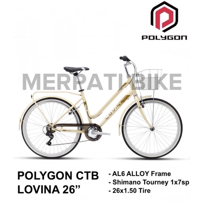 Jual Sepeda Mini Keranjang City Bike Dewasa 7sp Polygon Lovina 26 Inch ...