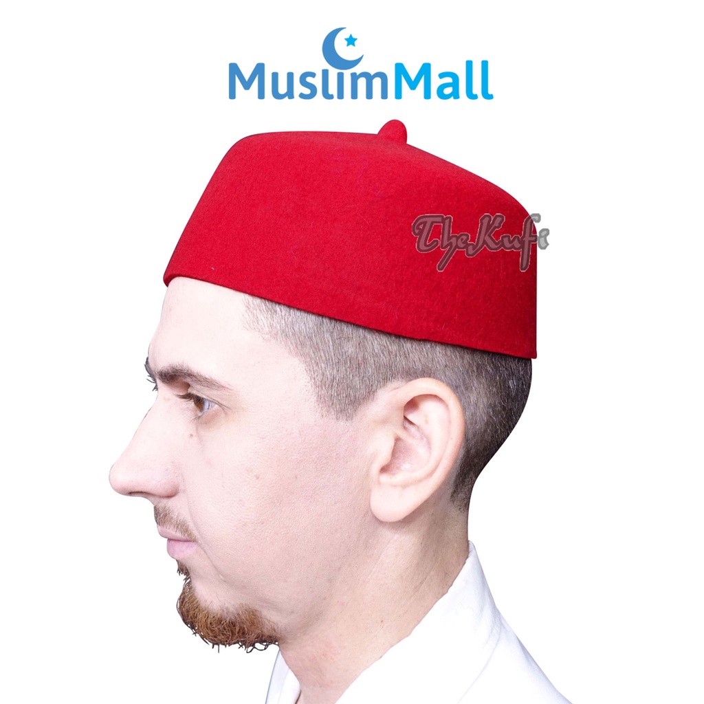 Jual TheKufi Peci Tarbus Felt Wol Maroko Marun - Maroon Tarbus Fez ...