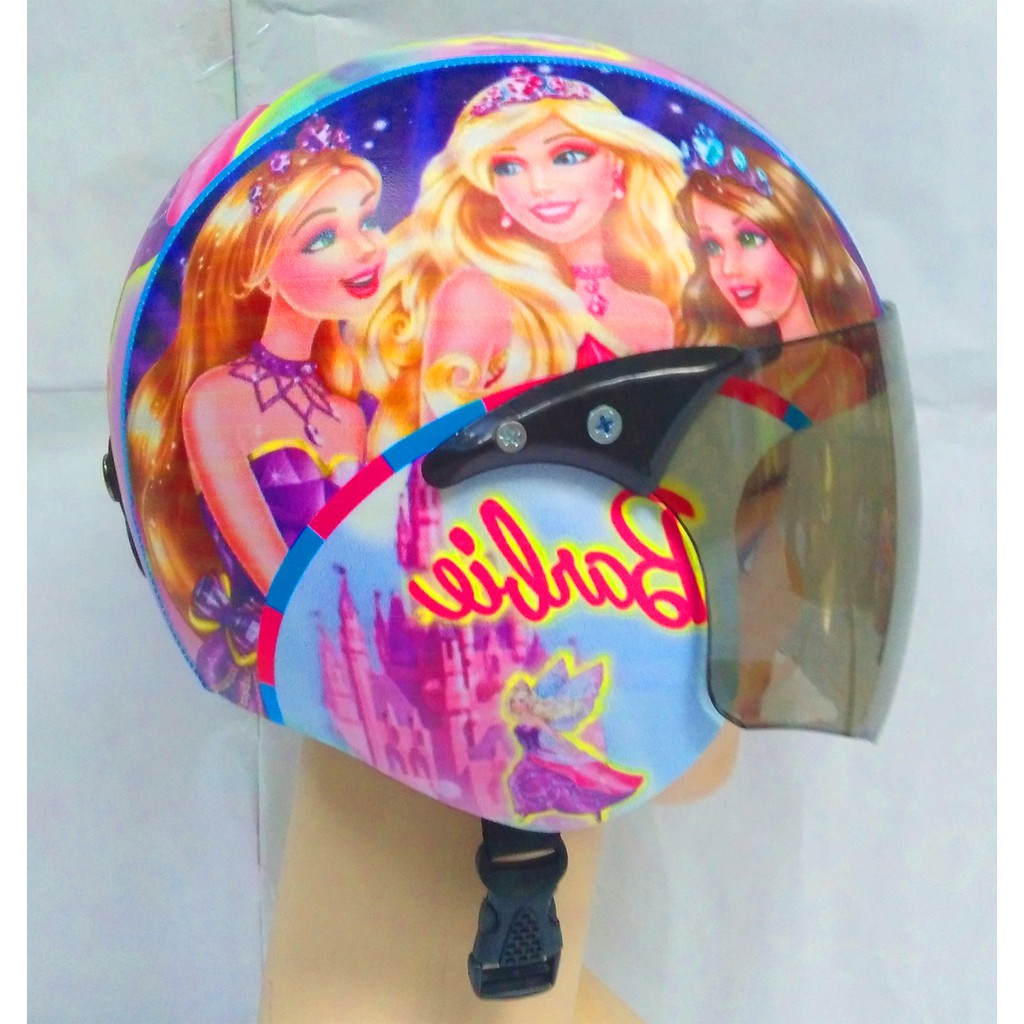 Jual Helm Anak Full Face Boneka Barbie Untuk Usia 2-7 Tahun | Shopee ...