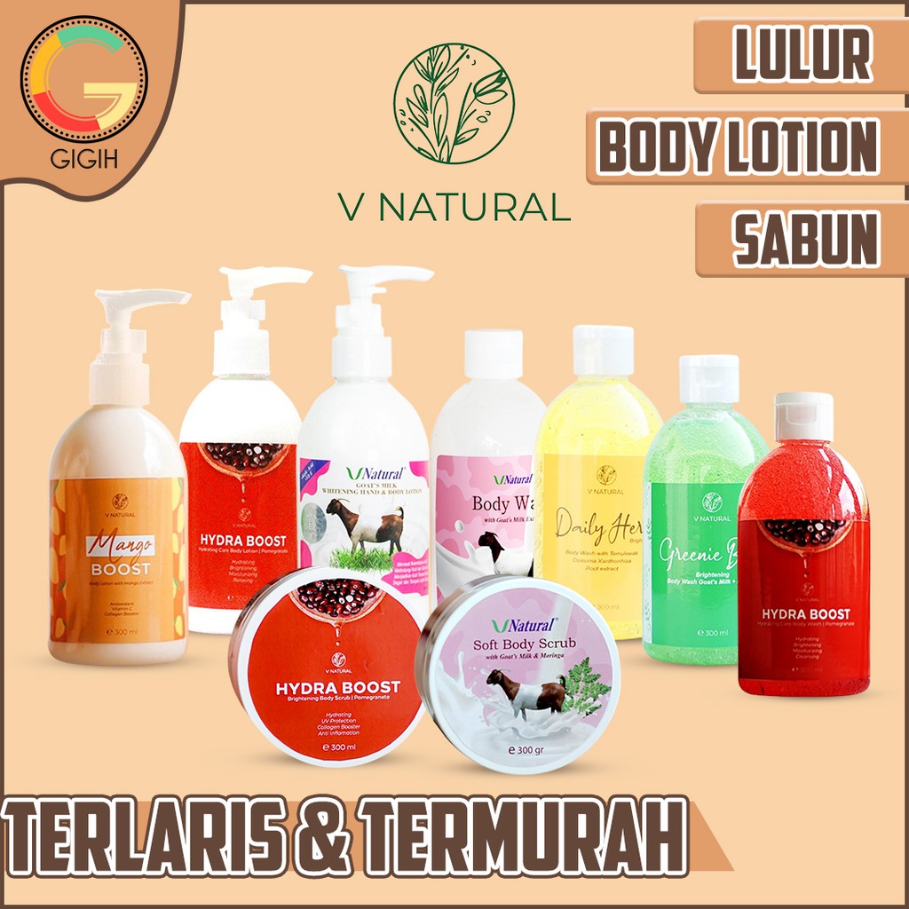 Jual V NATURAL BODY LOTION / SABUN / BODY WASH / LULUR / BODY SCRUB ...