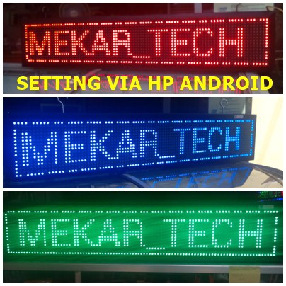 Jual Running Text Outdoor 20 x 100 cm Led Merah Biru Hijau Anti Air ...