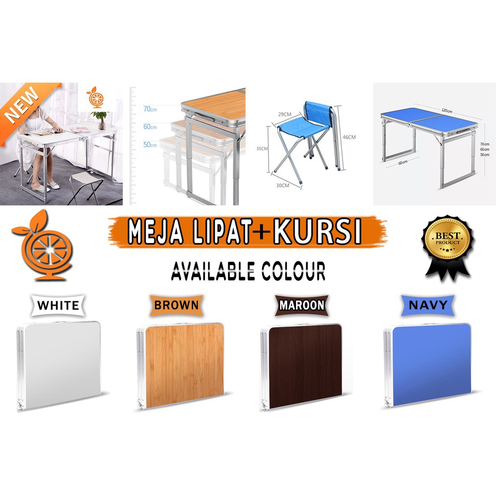 Jual Meja 2 Kursi Meja Lipat Portable Kaki Kotak Meja Lipat Koper ...
