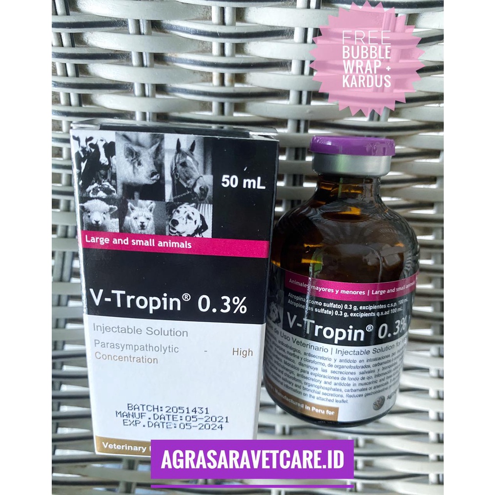 Jual V TROPIN 0.3% 50 ml - AtropinHewan Sapi Anjing Kucing Kambing Vitropin | Shopee Indonesia