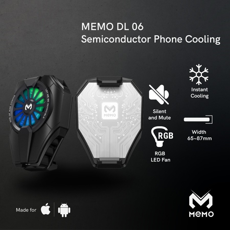 Jual MEMO DL06 Fan Cooler Radiator Pendingin HP Cooling Fan Gaming ...