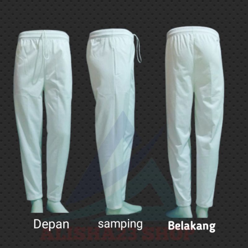 Jual CELANA TRAINING OLAHRAGA PUTIH POLOS CELANA PANJANG OLAHRAGA PUTIH ...