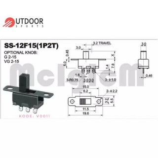 Jual Wire Mini Toggle Switch Slide Vertikal SPDT 3 Pin Saklar Geser SS12F15 | Shopee Indonesia