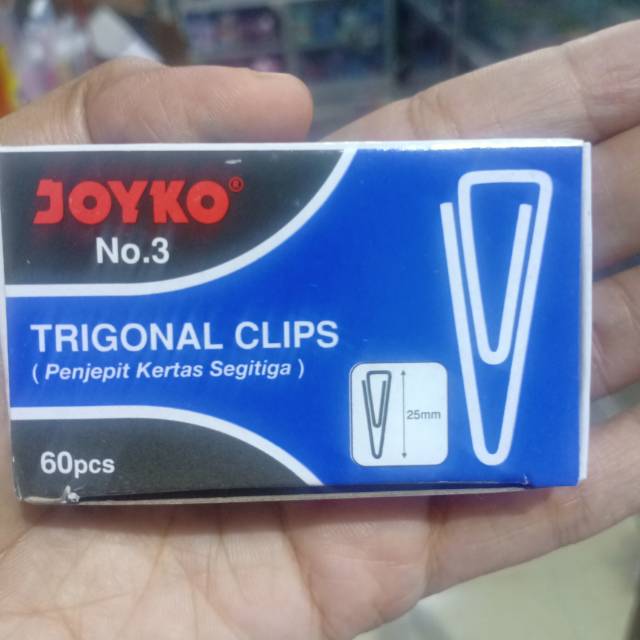 Jual (50gr) 1pak trigonal clips joyko isi 60 pcs | Shopee Indonesia
