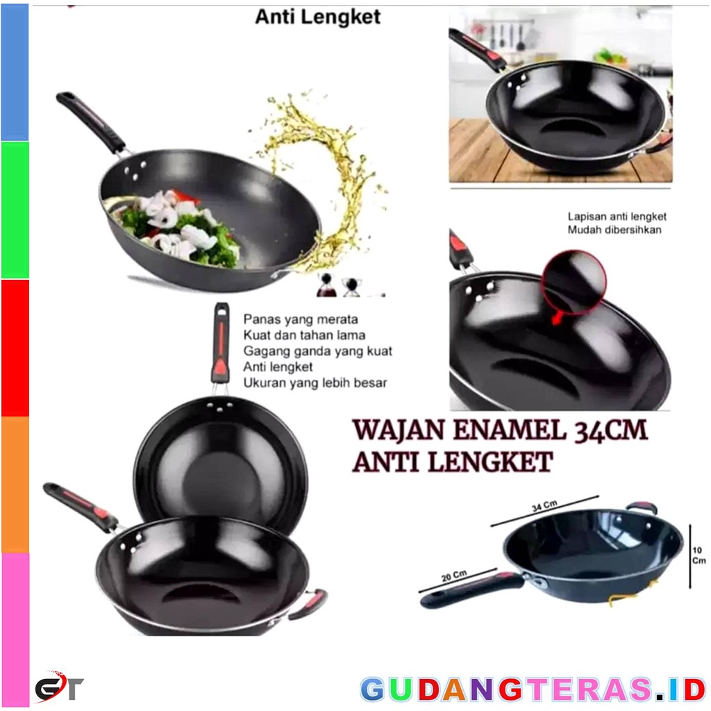Jual Wajan Enamel Anti Lengket Gagang Kuping - Panci ANTI LECET Food ...