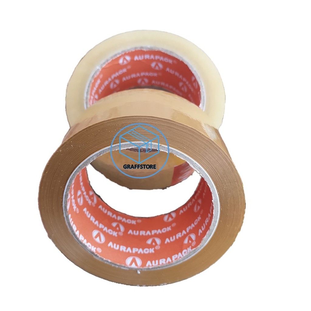 Jual isolasi / selotip / solatip Lakban bening / coklat merk aurapack ...