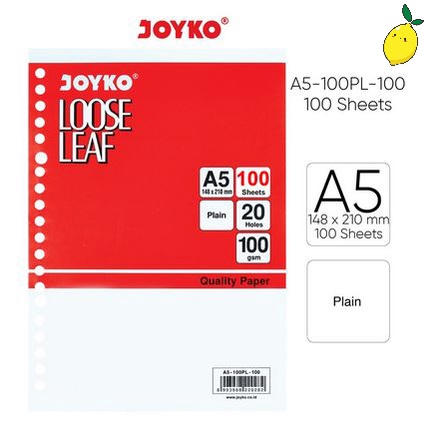 Jual Loose Leaf Refill Kertas File Binder Joyko A5 Plain - 100 Lembar | Shopee Indonesia