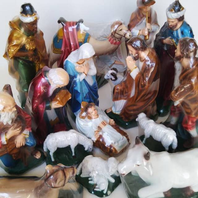 Jual Set Patung Natal 40 cm Keluarga Kudus Tiga Raja Gembala Domba dan ...