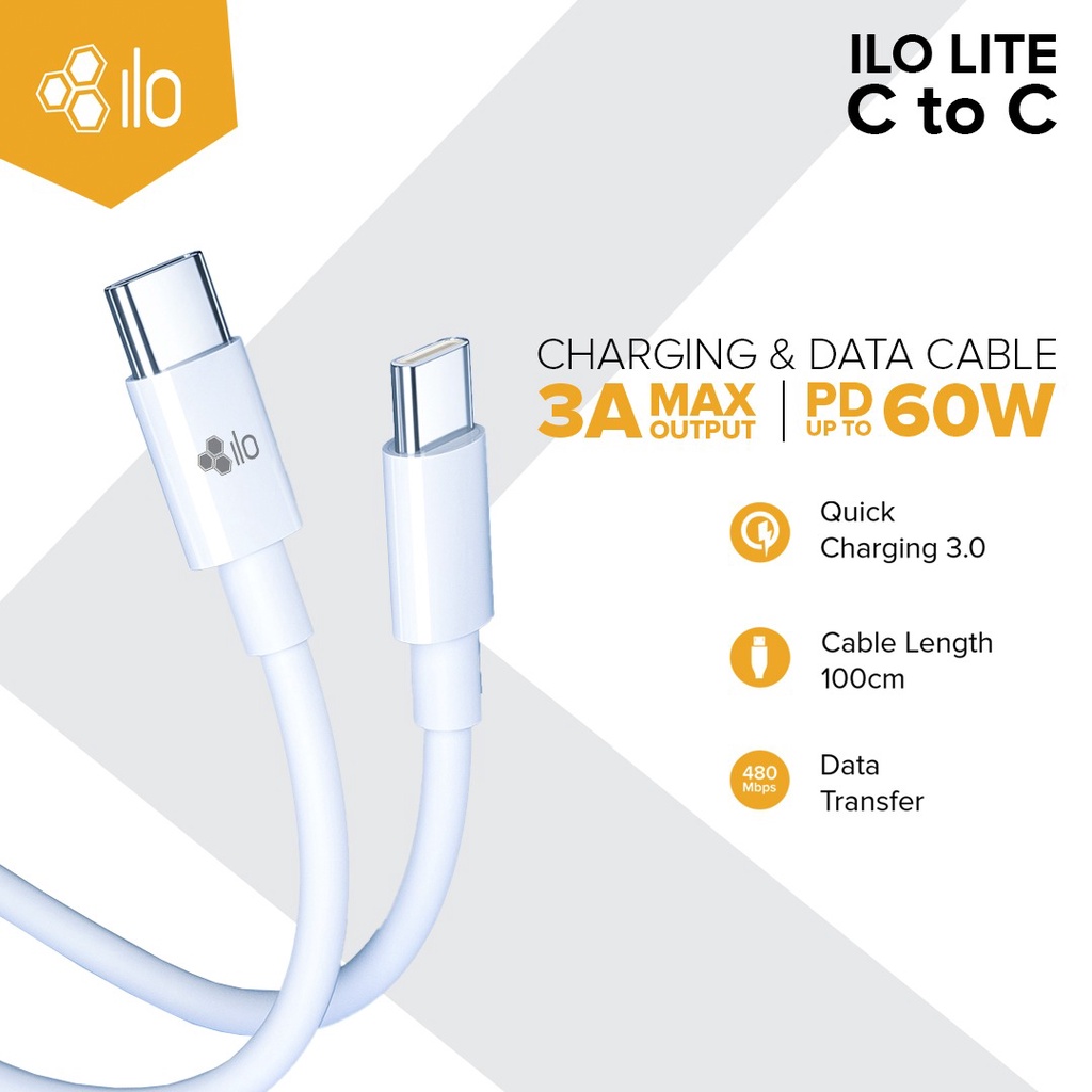 Jual Kabel ilo Lite Type C to Type C Data Charger Support Quick Charge ...