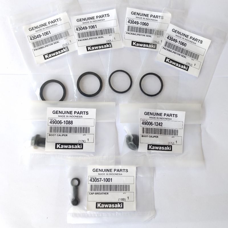 Jual Seal oring kaliper komplit 7PCS Ninja 150 Ninja 250 original ...