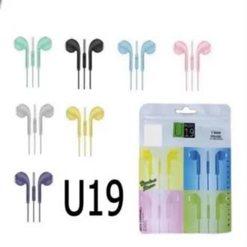 Jual HEADSET/ HANDSFREE U19 MACARON/MACARON MATE COLOR HIFI EXTRA BASS ...