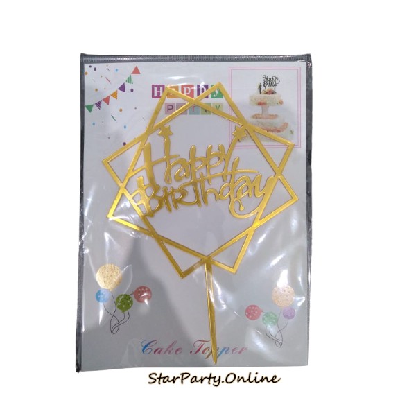 Jual Topper Acrylic HBD Bintang Emas /Topper Kue /Cake Topper | Shopee Indonesia