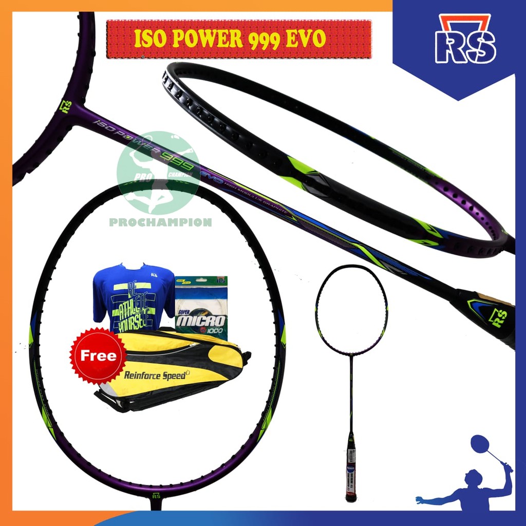 Jual Rs Iso Power 999 Evo Reinforce Speed Raket Badminton Original ...