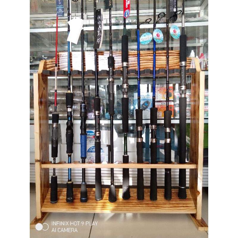 Jual Rak Joran Pancing Tempat Joran Pancing Dinding Berdiri Isi SLot 10 ...