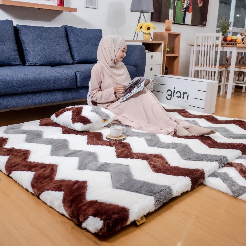 Jual Surpet [Kasur Karpet] Bulu Empuk Motif Zigzag Premium | Shopee ...