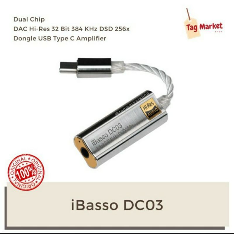 Jual Ibasso DC03 DAC USB Dongle Type C Hi Res 32Bit/384kHz DSD 256x AMP - Dual Chips | Shopee ...