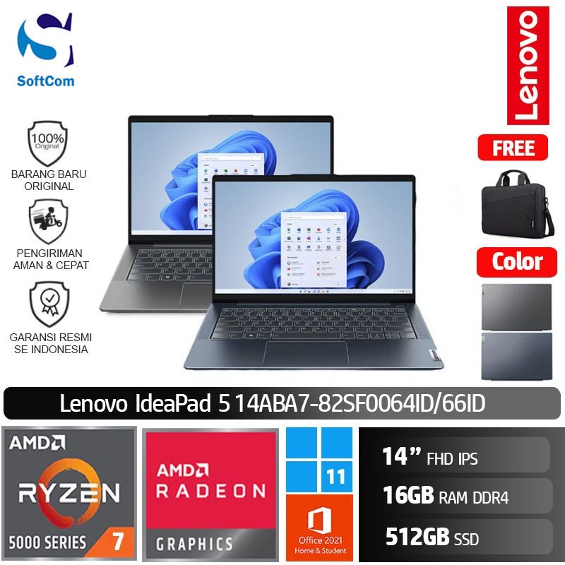 Jual Lenovo IP5 Slim 5 64ID 66ID R7 5825U/16GB/512GB SSD/14" FHD/W11 ...