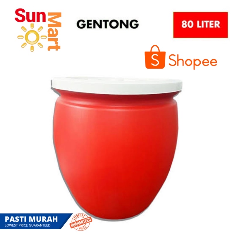 Jual Gentong plastik tong air cuci tangan 80 liter / Ember plastik 80 ...