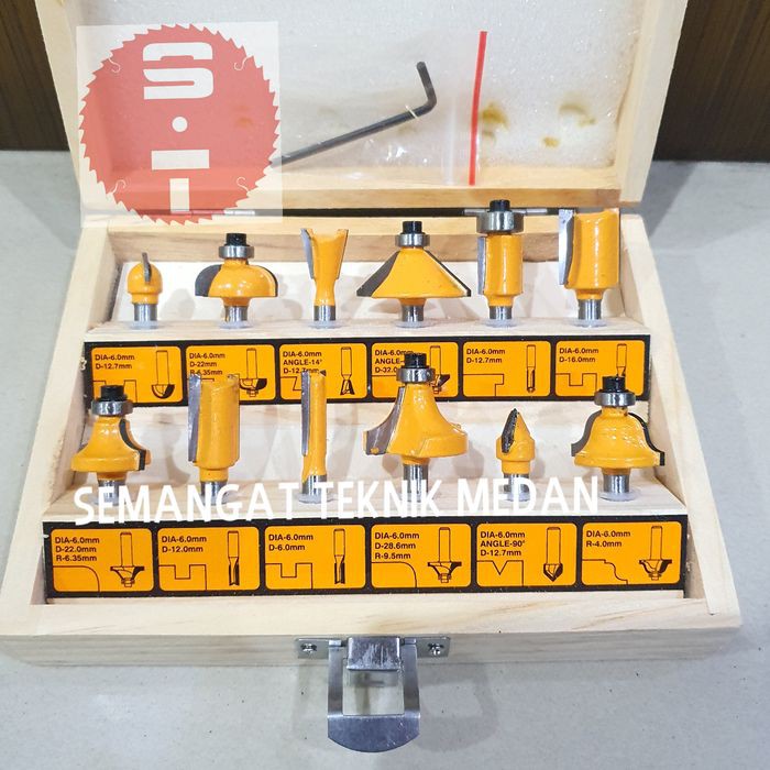 Jual 12PCS MATA PROFIL ROUTER TRIMMER BIT BITS SET 12 pcs INGCO ...